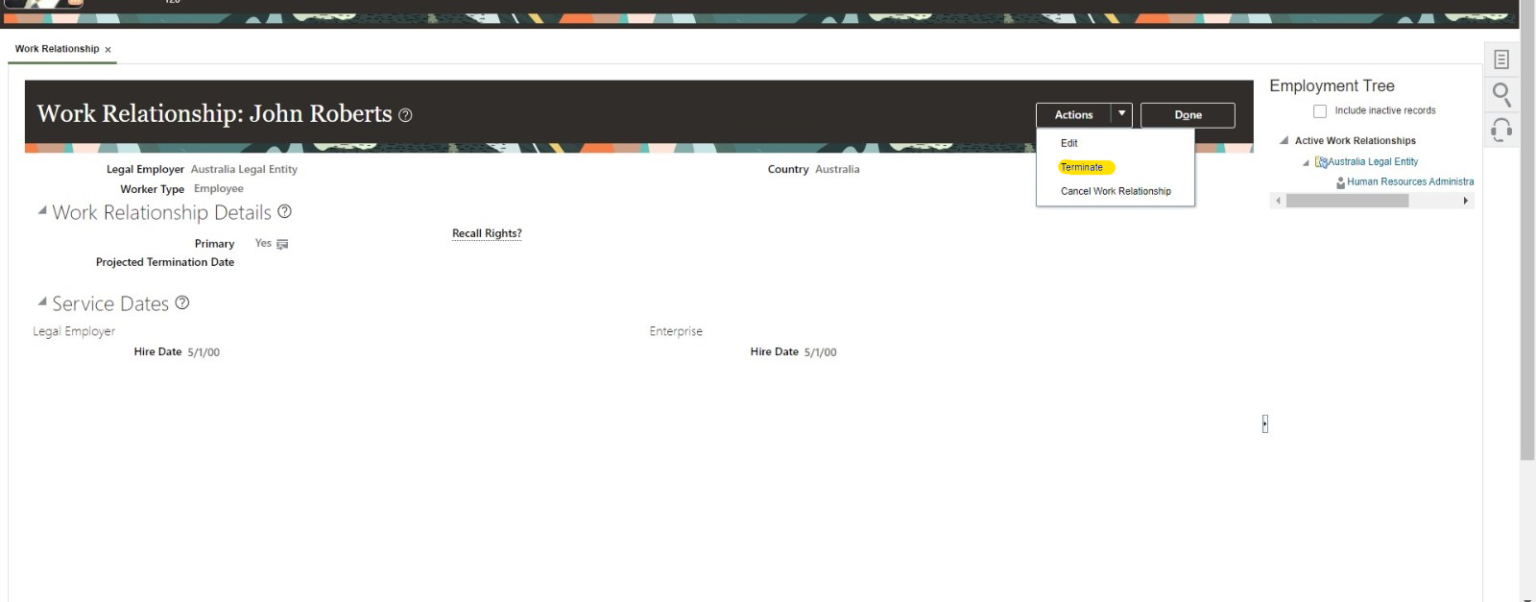 Employee Termination Process in Oracle Fusion HCM